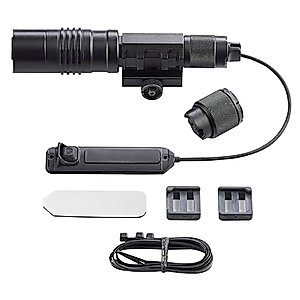 Streamlight 88090 ProTac Rail-Mount HL-X USB 1000-Lumen Rechargeable Multi-Fuel Weapon Light with Integrated Red Aiming Beam, Remote Switch, Tail Switch, and Clips, Black
