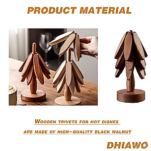 Dhiawo Wooden Tree Coaster, 2024 New Tree Coaster, Wooden Tree Coaster, Tree Shape Trivets Set, Wooden Trivets for Hot Dishes,Tree Shape Trivet Set Coaster for Teapot Hot Pots (A)