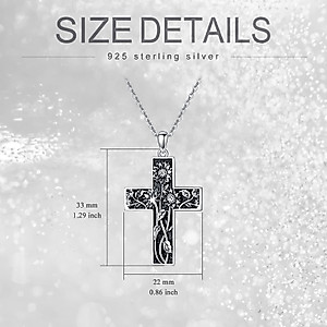 PROESS Cross Necklace For Women 925 Sterling Silver Sunflower Necklace Sunflower Cross Pendant Sunflower Gifts