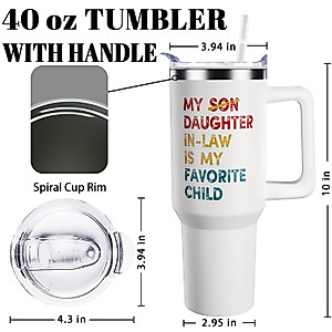 Gifts for Mother/Father In Law from Daughter In Law Funny Mother's/Father's Day Gifts for Mom Christmas Gift for Mother In Law,40 oz Mom/Dad Tumbler with Handle Mother/Father In Law Brithday Gifts