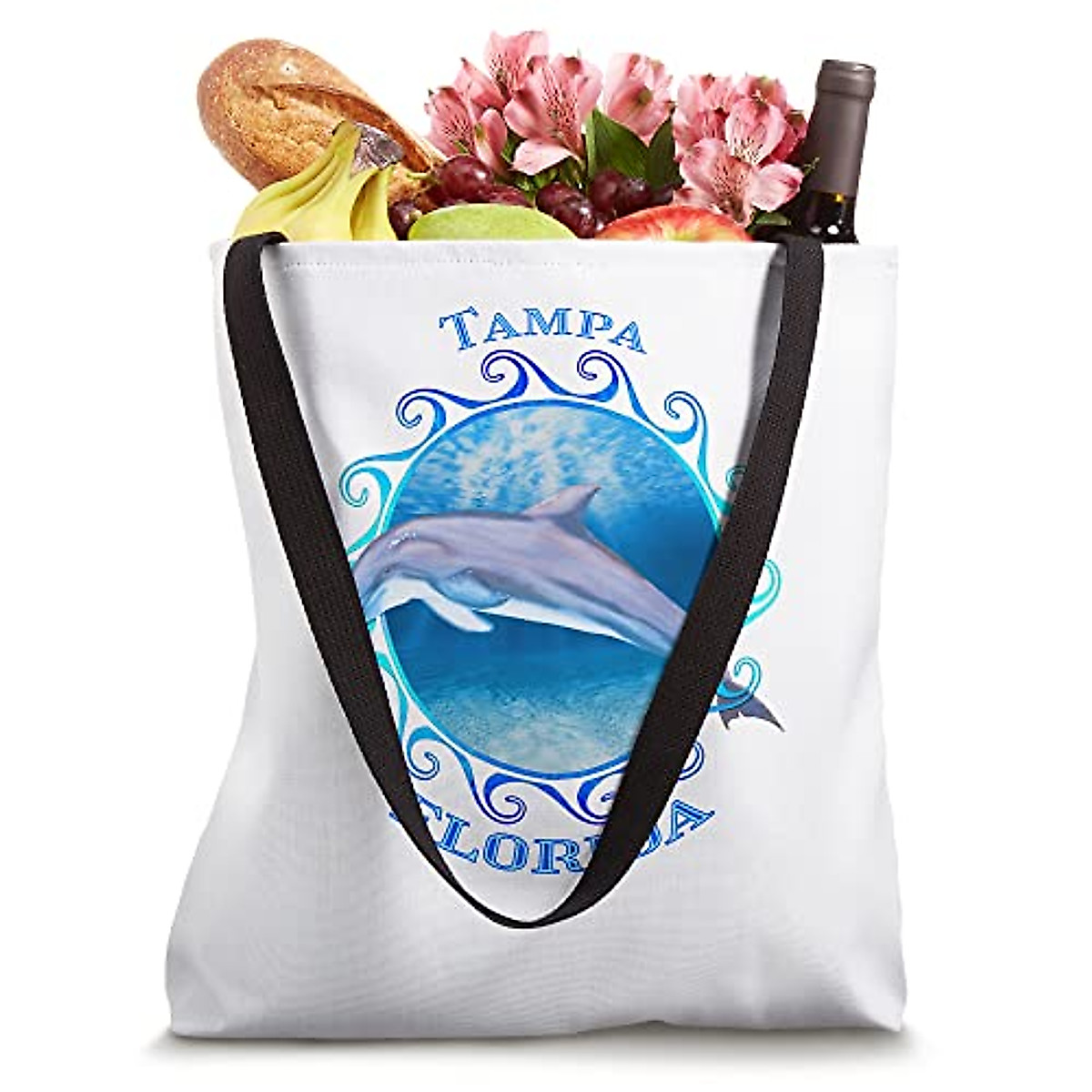 Tampa Florida Vacation Souvenir Dolphin Tote Bag