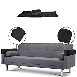 CM Anti-Slip Sofa Armrest Slipcover Anti-dust Armchair Stretch Cover for Sofa Recliner Armchair Couch Protector, One Pair (Black)