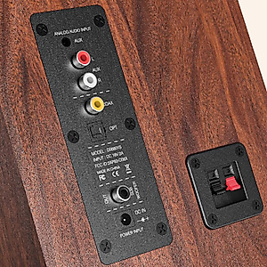 Saiyin Bluetooth Bookshelf Speakers for Record Player, Powered Studio Monitor Speaker with 5.2 Inch Woofer, Horn Tweeter and Optical RCA Inputs, Subwoofer Line Out for Turnable.