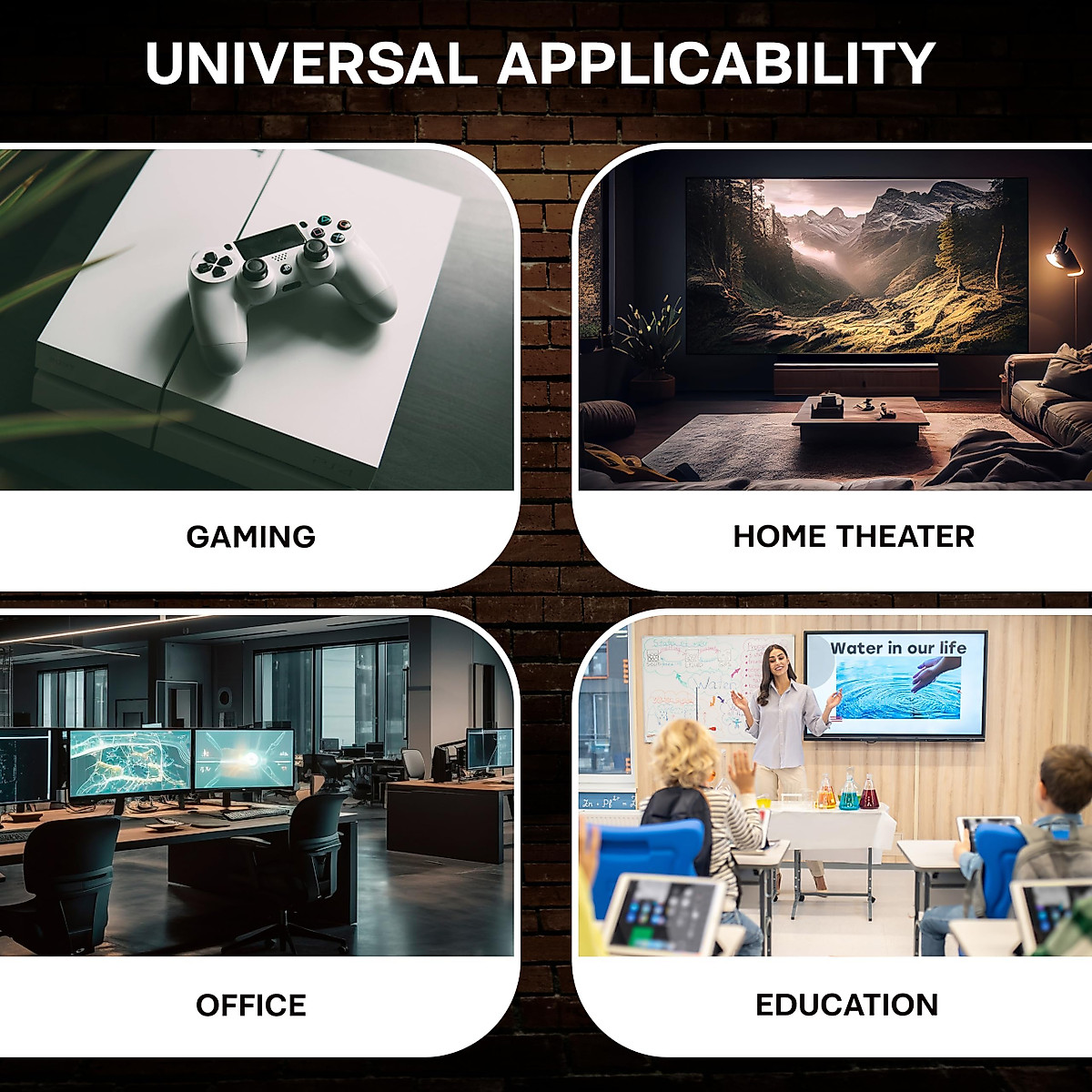 SatelliteSale Digital High-Speed 2.0 HDMI Cable 4K/60Hz 18Gbps PVC 2160p Black Cord Universal Wire 12 feet