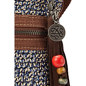 The Sak Lucia Crossbody Bag in Crochet, Convertible Purse with Adjustable Strap, Denim Static