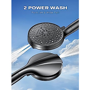 Filtered Shower Head, 5" Large, Extra Long 70" SS Hose,10-mode Detachable Shower Head Filter for Hard Water, High Pressure Handheld Shower Head for Bathroom, Anti-clog&Power Wash to Clean Tile & Pets