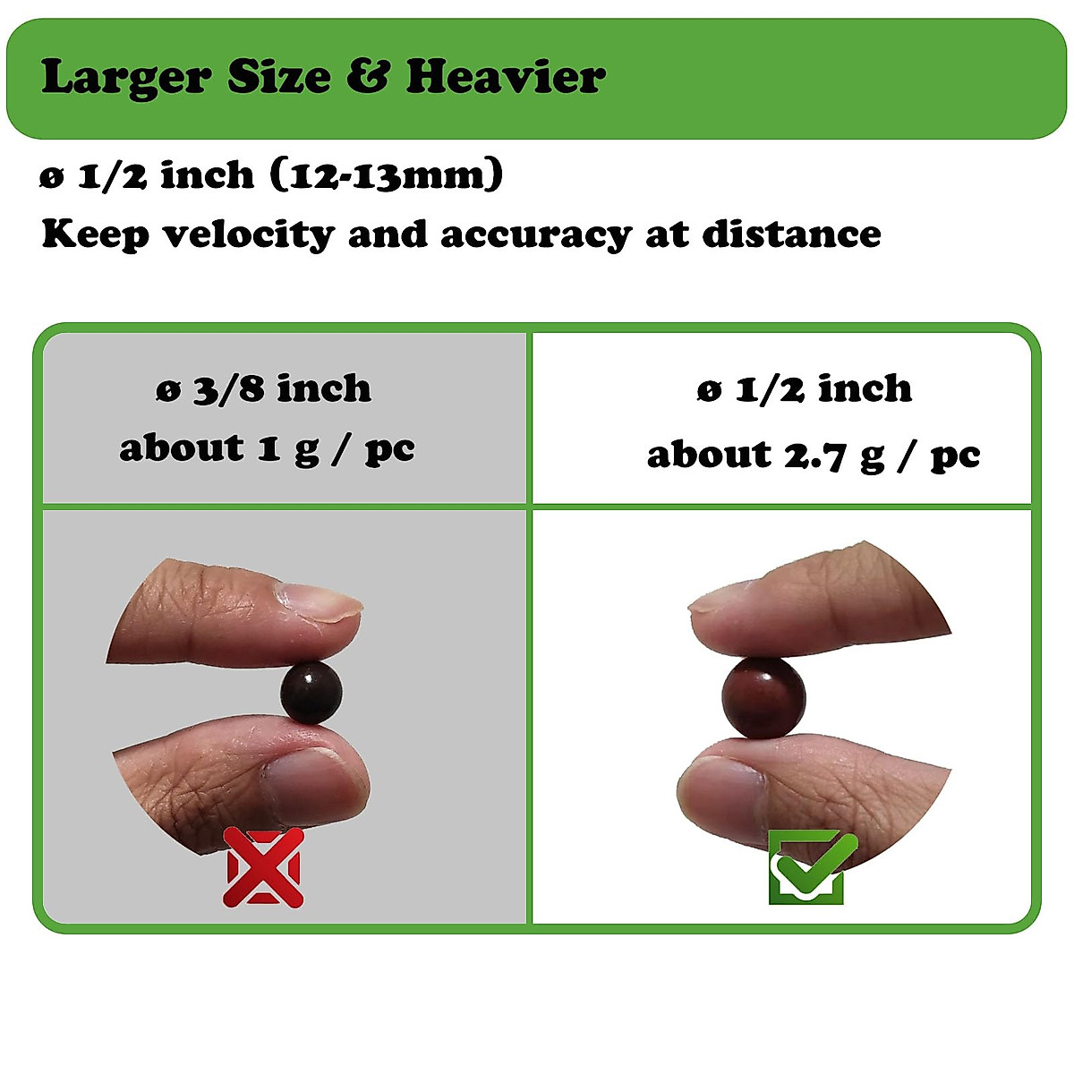 Timbocca 1/2 Inch Slingshot Ammo, 1000pcs Extra Large Magnetic Biodegradable Clay Sling Shot Ammo Ball 0.50" Caliber (12mm - 13mm) for Hunting and Target Practice