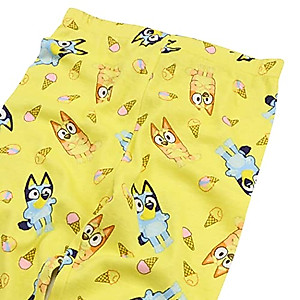 Bluey Girls' 4-Piece Cotton Snug-Fit Pajamas Set, Happy Day, 4T
