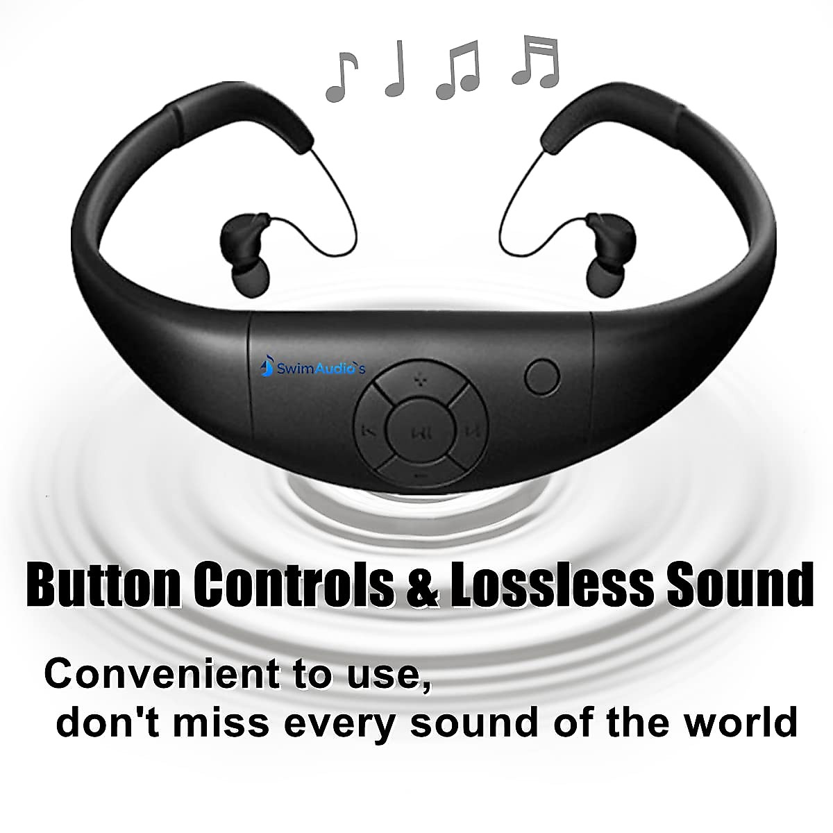 Swimaudios Waterproof MP3 Player for Swimming, IPX8 8GB Underwater Swim MP3, Running, Watersports, 20H Playing Time, Magnetic Charging Cable