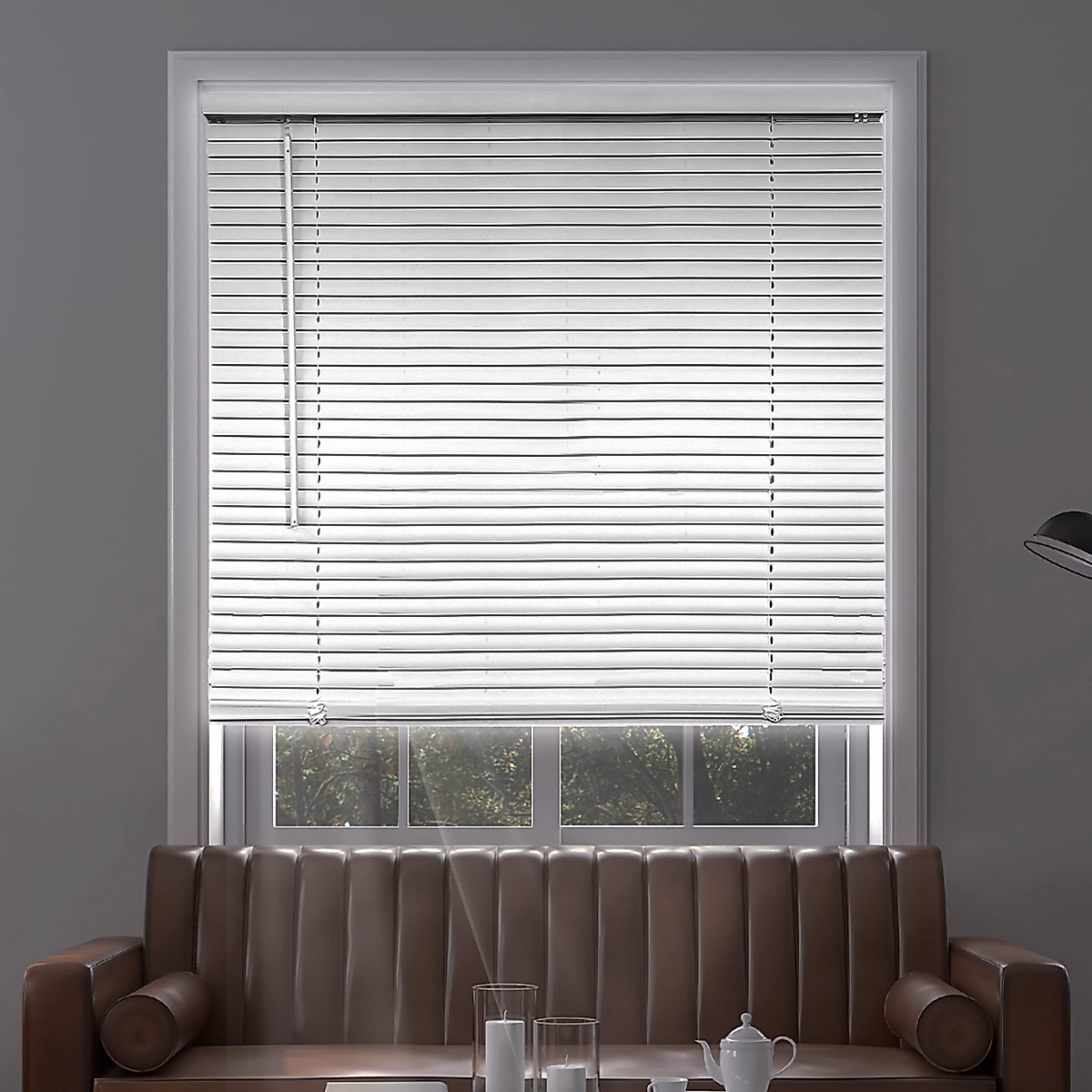 CHICOLOGY Blinds for Windows, Mini Blinds, Window Blinds, Door Blinds, Blinds & Shades, Camper Blinds, Mini Blinds for Windows, Horizontal Window Blinds, Midnight White (Blackout), 42" W X 36" H