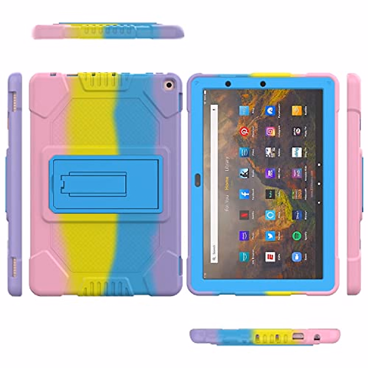 SZYCD Fire HD 10 / Fire HD 10 Plus Tablet Case (11th Generation 2021 Release), Heavy Duty Shockproof Rugged Drop Proof Tablet Case w/Kickstand, PC+TPU Dual-Layer Defense (Purple)