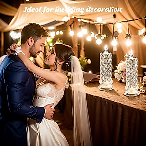 SupBri LED Candles, 4Pack Battery Operated Candles with Rose Light Halo, Romantic Flameless Pillar Candles for Valentine's Day Propose Anniversary Wedding Christmas Decorations(White, D 2.5" x H 7.2")