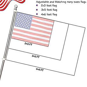 Flag Poles for Outside House - Black 6FT Tangle Flagpole Kit for American Flag - 3x5/4x6 Flags Heavy Garden flagpole-Professional Metal Flag Pole for House truck Garden Yard Residential or Commercial