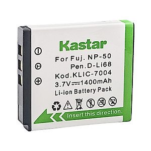 Kastar Battery (4-Pack) and Charger Kit for Fujifilm NP-50, Kodak KLIC-7004, Pentax D-Li68 and Fujifilm FinePix Cameras, Kodak EasyShare Cameras and Pentax Cameras (Detail Models in The Description)