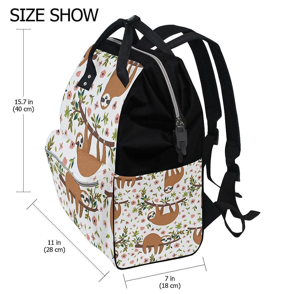 Top Carpenter Diaper Nappy Bag Travel Backpack Mommy Bag Funny Sloth On Tree for Mom Dad, Ideal Gift for New Mommy