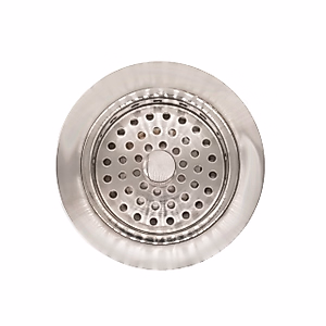 Westbrass D214-20 3-1/2" Post Style Large Sink Kitchen Basket Strainer, 1-Pack, Stainless Steel