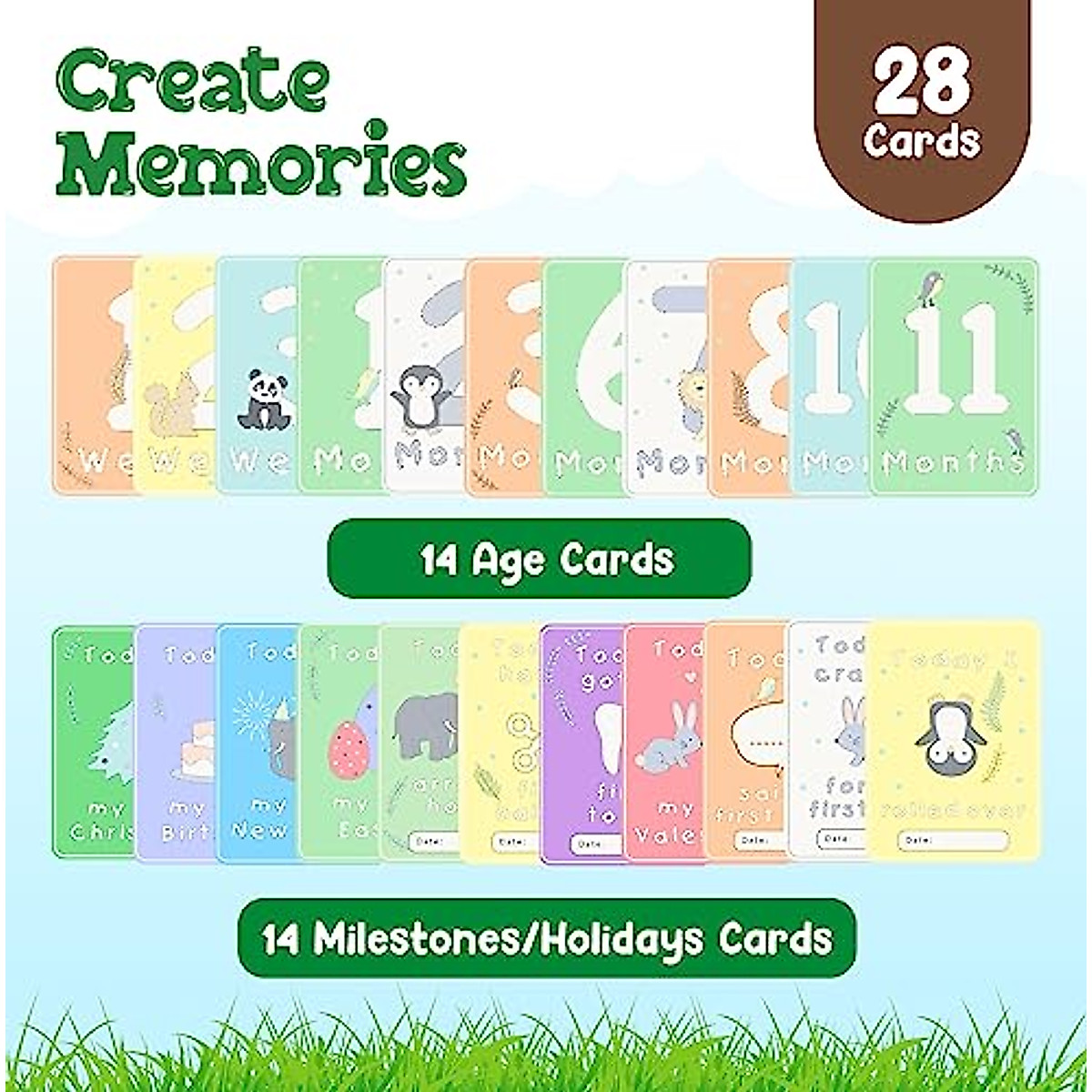 Premium Baby Milestone Blanket for Baby Girl and Boy - Soft, Hypoallergenic Perfect Baby Monthly Milestone Blanket Boy or Girl - Includes 28 Milestone Cards Ideal for Photography