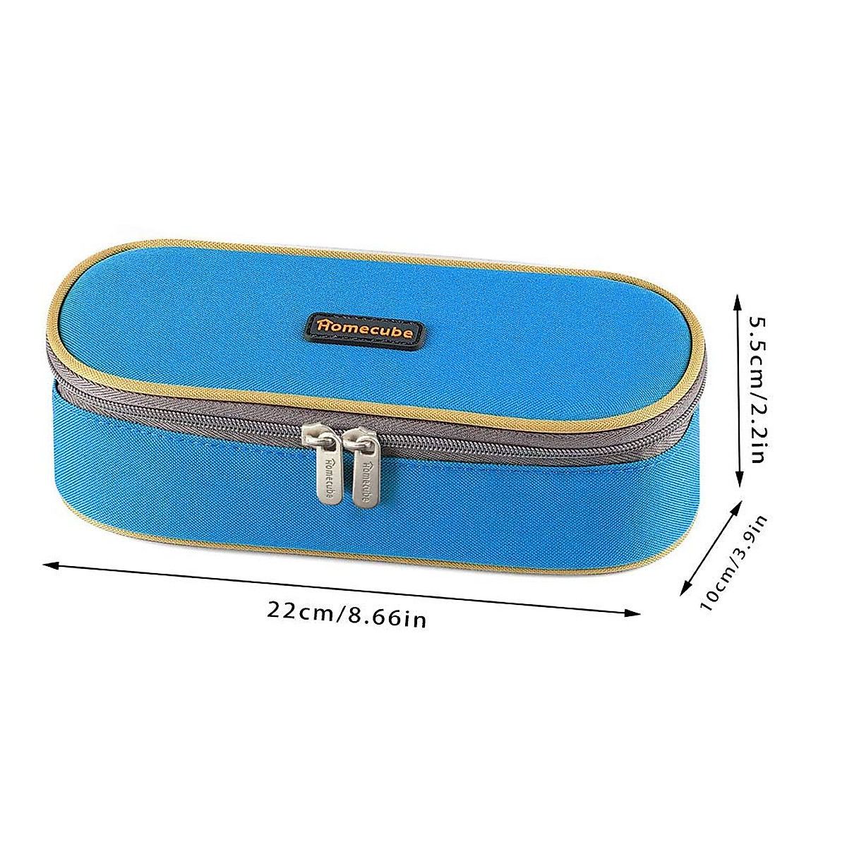 Homecube Pencil Case Big Capacity Pencil Bag Makeup Pen Pouch Durable Students Stationery With Double Zipper Pen Holder for School/Office, Blue