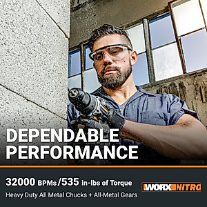 Worx Nitro 20V Impact Driver and Drill Driver with Brushless Motor, Drill Set with Storage Bag, Compact Drill and Driver Combo, Power Share Compatible WX960L – Batteries & Charger Included