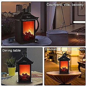 Lanterna Da CamIino Con Fiamme, Fuoco A Batteria Senza Fiamma A LED, Luce Soffusa Luce Di Fuoco Senza Fiamma Realistica Squisita, Per Feste Di Compleanno Al Coperto