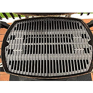 soldbbq 7646 7584 Replacement Cooking Grates for Weber Q300 Q320 Q3000 Q3200 Series Gas Grills, Matte Cast Iron Cooking Grate Replacement Parts for Weber 7646 7584