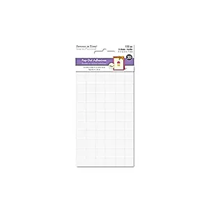 Forever In Time 3D Pop Dots Square Dual-Adhesive Foam Mount, 1/2-Inch, 132 Per Package (PD110) , White