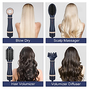 Hair Dryer Brush Set, Diffuser Hair Dryer Professional Ionic Blow Dryer, 4 in 1 Blowout Brush Styler Volumizer