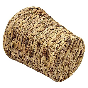 Casaphoria Round Water Hyacinth Garbage Baskets for Storage Natural Woven Hyacinth Laundry Rubbish Basket Durable Circular Waste Baskets Home Beautiful Decoration Storageworks Recycling Bin