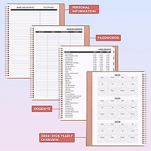 2024-2025 Monthly Planner - Monthly Calendar/Planner 2024-2025, JUL. 2024 - DEC. 2025, 9'' x 11'', 18 Monthly Planner Spiral Bound with Soft Leather Cover, 15 Note Pages, Monthly Tab, Inner Pocket