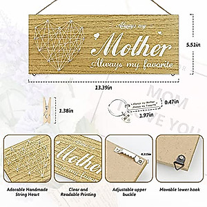 BLOCE Mother's Gifts Picture Frame, Wooden Hanging Photo Holder with Keychain, Brag Board for Mother's Day Christmas Birthday Thanksgiving Day