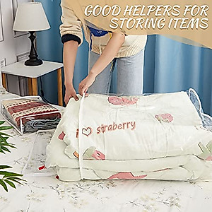 12 Pcs Clear Plastic Zippered Storage Bags Sweater Storage Bags with Zipper Vinyl Clothes comforter Sheet Storage Bag for Closet Blanket Clothing Bedding, 2 Sizes, 24 x 20 x 11 Inch, 15 x 11 x 4 Inch