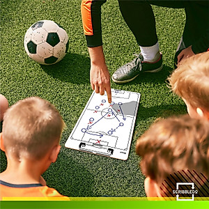 Scribbledo Soccer Dry Erase Coaching Board 15"x9" Soccer Whiteboard for Coaches Soccer Coaching Equipment Accessories Tactics Field Board Clipboard The Perfect Coach Gifts