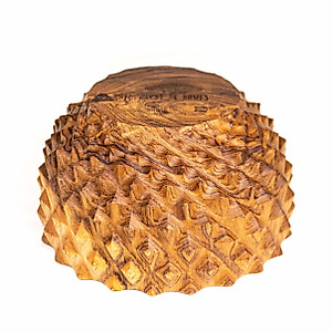 Rainforest Bowls 6" Pineapple Javanese Teak Wood Bowl- Perfect for Everyday Use, Hot & Cold Friendly, Ultra-Durable- Exclusive Luxury Custom Wooden Bowl Design Handcrafted by Indonesian Artisans