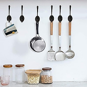 YIHATA 10 Pack Double Coat Hooks Hardware Black Wall Mounted Hanging Hook Heavy Duty for Towel, Bag, Cap, Scarf, Hat, Key