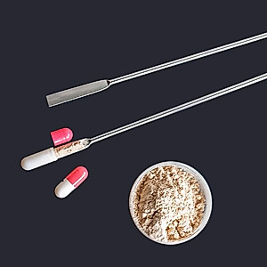 Meuey Lyot 5IN1 Double-Ended Micro lab Spoon Laboratory Equipment Half Round Flat end Scoop Sampler Stainless Steel Miniature Kitchen Spoon for Laboratory Powder metering