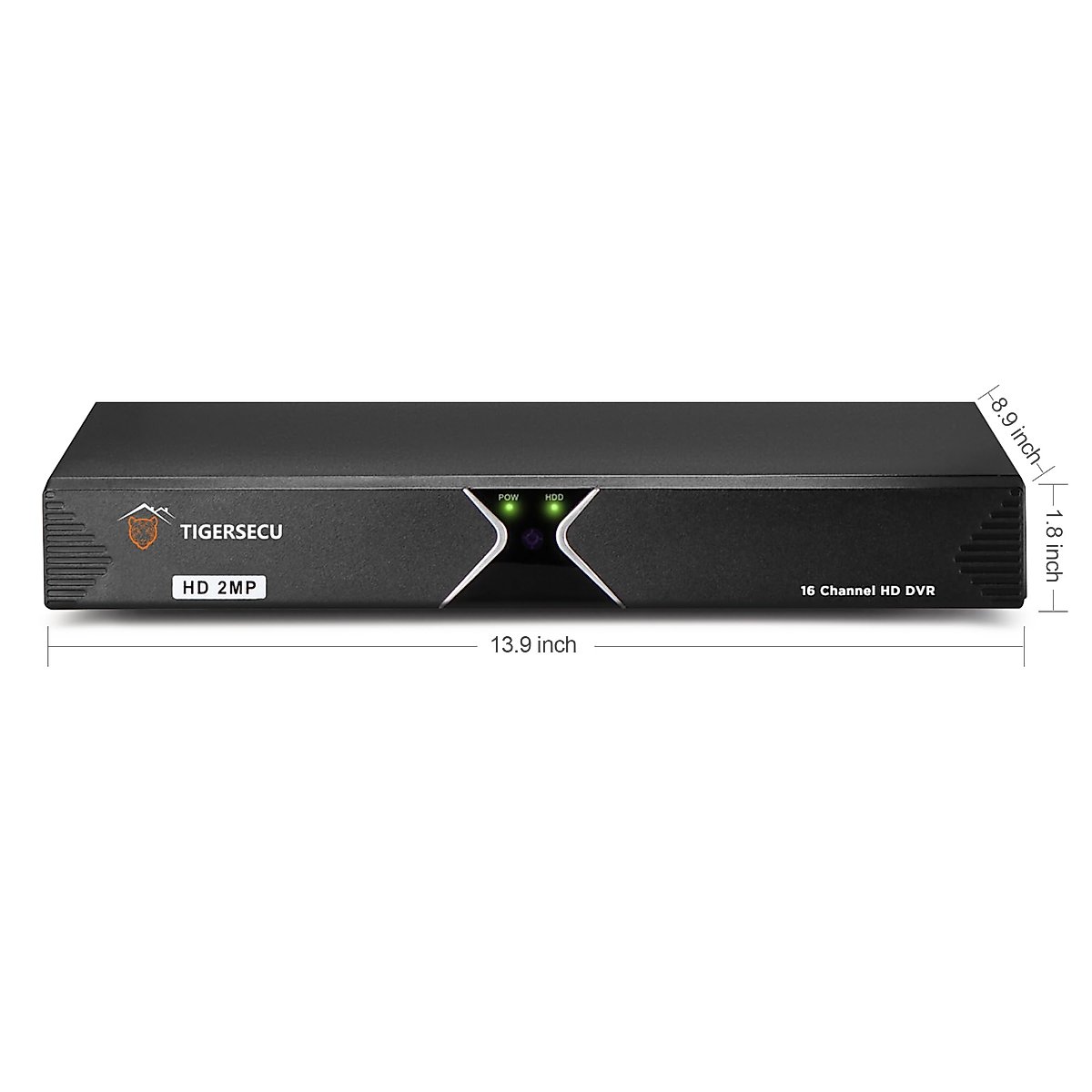 TIGERSECU Super HD 1080P 16 Channel DVR Security Recorder Without Hard Drive, Hybrid 6-in-1 CCTV DVR Recorder Compatible with 2MP and 5MP TVI, AHD, CVI, Analog, RS485 PTZ and IP Cameras