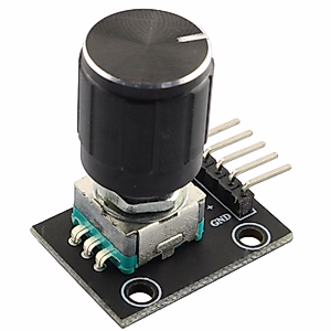 RLECS 2pcs Encoder Module Brick Sensor clickable Switch 360 Degree Rotary KY-040 with Knob Cap for Arduino