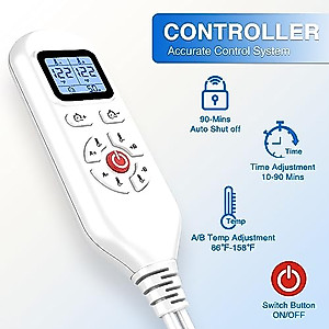 Electric Heated Mittens for Hands & Fingers - Heated Gloves & Hand Warmer for Carpal Tunnel Arthritis Tendonitis Pain Relief - Auto Shut Off Therapy Mittens for Men Women,86-158℉ (A Pair)