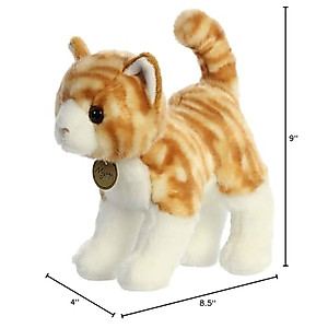 Aurora® Realistic Miyoni® Orange Tabby Cat Stuffed Animal - Lifelike Detail - Cherished Companionship - Orange 10 Inches