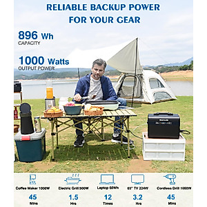 STORCUBE-Portable-Power-Station-1000W, 896Wh Solar Generator with LiFePO4 Battery, 3x 1000W (2000W Surge) AC Outputs, 100W PD for Outdoor Camping/RVs/Home Use