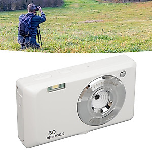 Compact Camera, 4K Digital Camera 16X Zoom 2.7 Inch TFT Screen 50MP Autofocus for Photography (Silver)