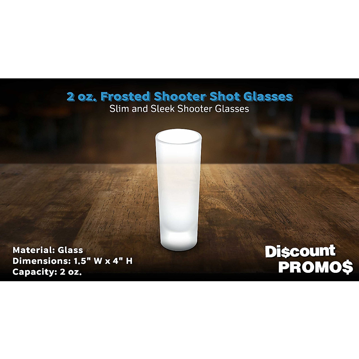 DISCOUNT PROMOS 10 Frosted Shooter Shot Glasses Set, 2 oz. - Barware, Velvet - Frosted