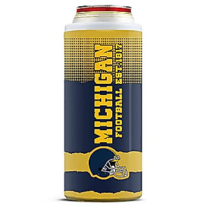 Michigan Slim Can Cooler Double Walled Insulated Stainless Steel Vacuum Beverage Can Cooler Insulator for 12oz Slim Beer, Soda, and More