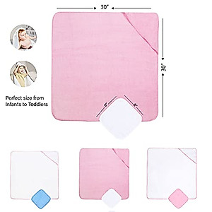 Super Soft Hooded Towel Set for Babies: 100% Cotton, 30x30 Inches, Perfect Cap Size, Pack of 3 Towels & 3 Washcloths for Newborns to Toddlers