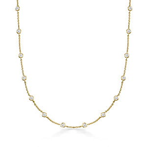 Ross-Simons 4.50 ct. t.w. CZ Station Necklace
