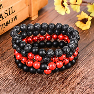 MJartoria BFF Bracelets for 2- Beaded Matching Bracelets Adjustable Strand Best Friends Bracelet Handmade Natural Stone Friendship Bracelets Jewelry Gifts for Women Couples