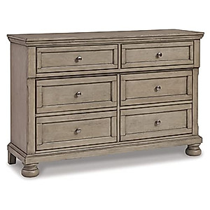 Signature Design by Ashley Lettner Traditional 6 Drawer Youth Dresser with Dovetail Construction, Light Gray