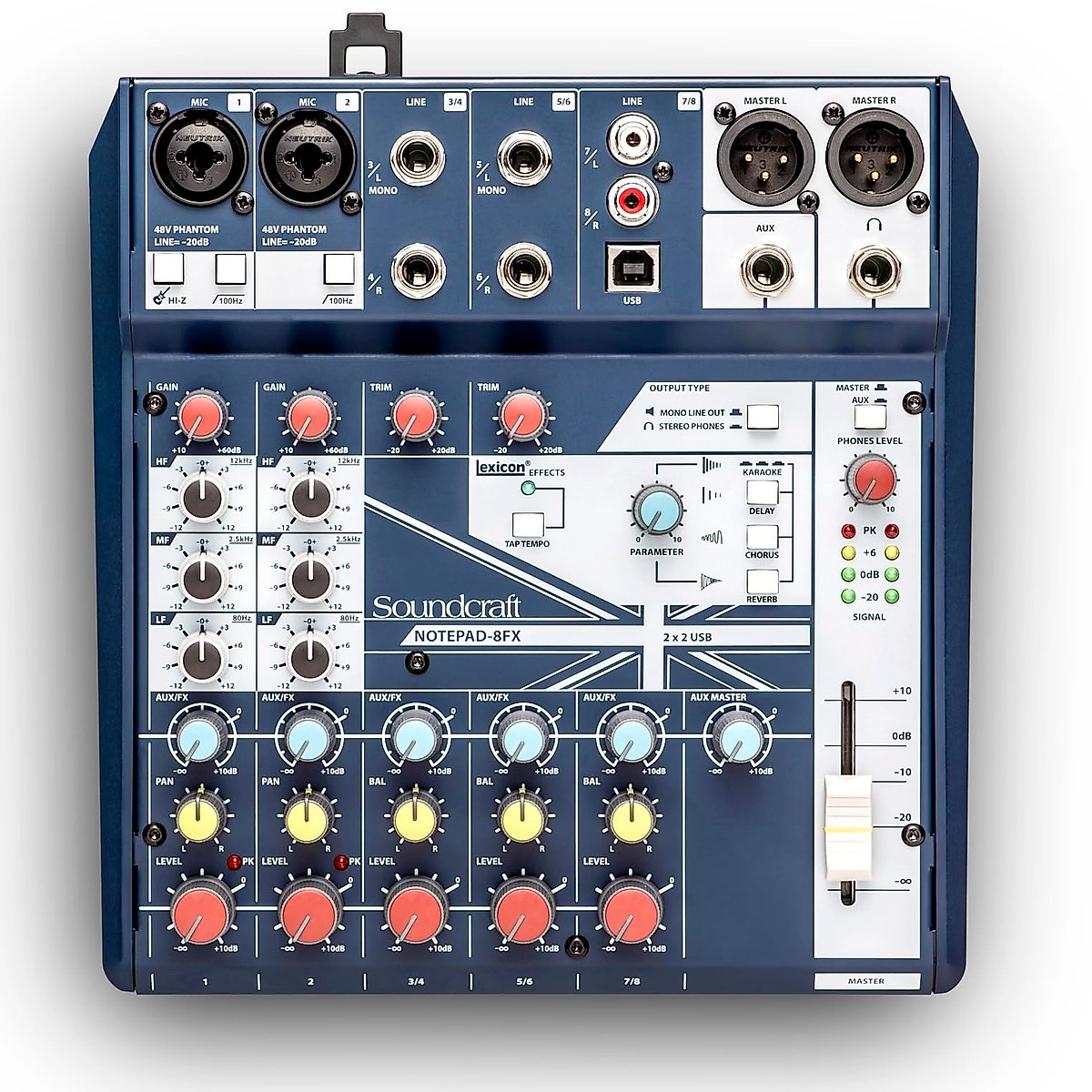 HARMAN PRO Soundcraft Soundcraft Notepad-8FX Small-Format Analog Mixing Console with USB I/O and Lexicon Effects - 8 Chan
