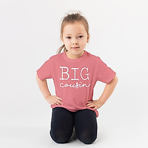 Big Cousin T-Shirts for Toddler and Youth Fun Family Outfits White on Mauve Shirt Youth Small