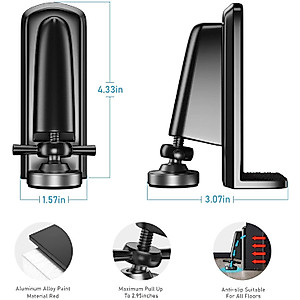 Door Jammer Door Stopper, Portable Door Security Lock for Travel/Apartment/Safety Self Defense/Personal Protection, Aluminum Alloy Anti-Slip Door Lockdown Security Device (Red)